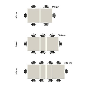 Mobili Fiver, Emma 140 Extendable Dining Table, Concrete Grey with White Crossed Legs, Made in Italy