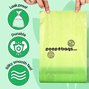 The Original Poop Bags® USDA Certified 38% Plant Based Doggy Poop Bags Refills, Poop Bags for Dogs, Dog Poop Bags Rolls, Doggie Poop Bags - Single Bulk Roll - Leak Proof & Strong Doggy Bag, Unscented