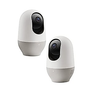 nooie Security Camera Indoor Two Pack, 360-degree IP Camera 1080P, WiFi Smart Home Camera with Motion Tracking, IR Night Vision, Two Way Audio&Sound Detection, Works with Alexa, SD Card and Cloud
