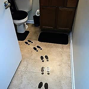 20 Pairs 40 Prints Black Shoes Footprint Stickers PVC Footprint Decals for Office School Floor Wall Stairs to Guide Directions