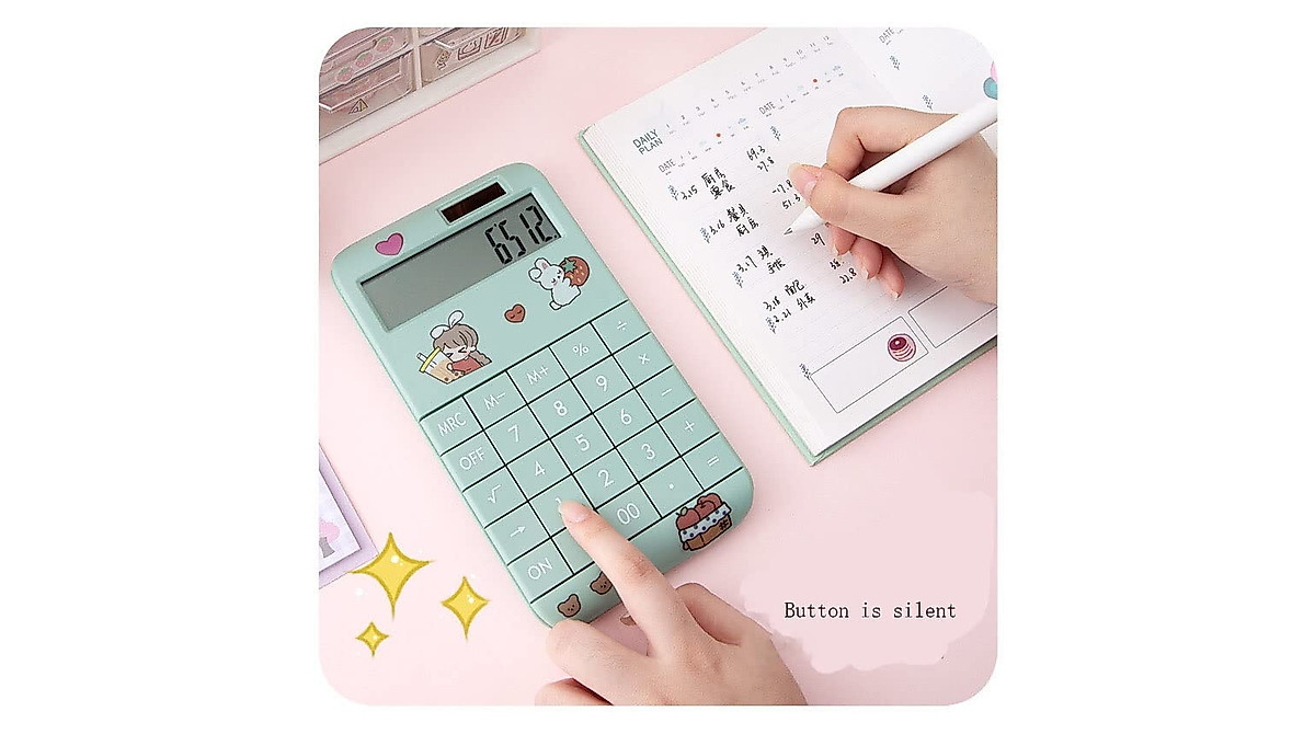Cute Cartoon Calculator for Students & Professionals | Portable 12-Digit