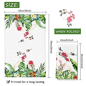 Lebsitey Hummingbird Geranium Flower Bird Kitchen Towel, 2 Pack Kitchen Towel, Absorbent Drying Tea Towel for Cooking Baking, 18 x 28 (Hummingbird Geranium)