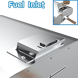 Outdoor Wood Fired Pizza Oven, Portable Wood Pellet Home-Made Pizza Maker with 12" Square Pizza Stone