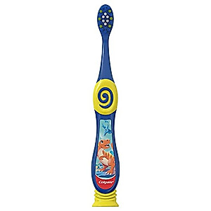 Colgate Dinosaur Toothbrush for Children with Suction Cup, Kids 2-5 Years Old, Extra Soft - 1 Count