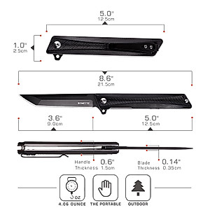 REMETTE Tactical Pocket Knife GD22K,Flip Assisted Opening Pocket knife,Sharp D2 Steel Tanto Folding knife with Durable G10 Handle,Men Women Everyday Carry EDC Knife,Camping Hunting Knives