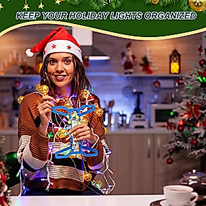 Christmas Lights Storage Holder All Purpose Light Cord Wind up Organizer and Holder for String Lights, Extension Cords, Rope (Blue, Set of 6)