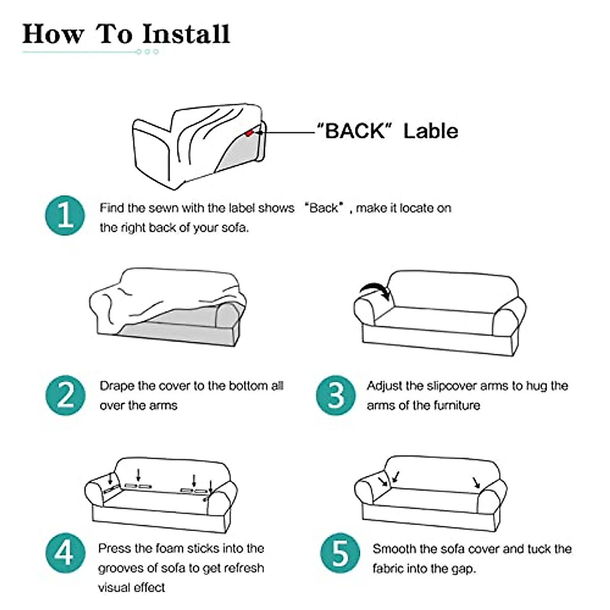 UYIDSNOF L Shape Sofa Covers, Corner Sofa Cover, Stretch Sofa Slipcovers L Shape Spandex Fabric Sectional Sofa Cover for 1/2/3/4 Seater Sofa with 1 Pieces Pillow Case,Blue,4 Seater/Sofa