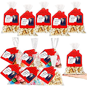 Hoolerry 100 Set Open House Popcorn Bag with Tag Thanks Open House Tag Business Card House Shaped Paper Gift Tag Popcorn Candy Biscuits Bag for Estate Agent Favors Supplies (Red Color)