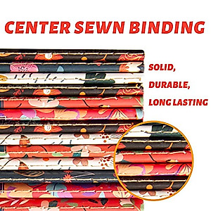 6 Packs Sewn-binding Pocket Notebook 96 Pages (Lined, 48 Sheets), 5"x 8" Sturdy 22LB/80GSM Heavy Weight Paper, Small Memo Notepad with Inspirational Motivational Quotes Writing Pad, Softcover Journal