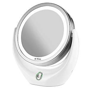 FQYYDD Illuminated Makeup Mirror Portable Adjustable Brightness Led Lighting