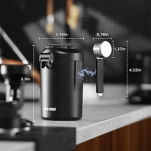 MHW-3BOMBER Camping Airtight Coffee Canister with Humidity Monitor, Travel Vacuum Coffee Storage Container with Magnetic Measuring Scoop for Grounds Coffee, Beans, CO2 Exhaust Valve, S6140B-OS