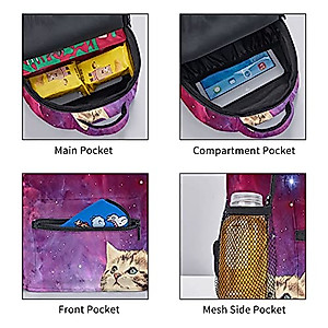 Dujiea 12" Kids Backpack Cute 3d Cat Galaxy Kitty Toddler Backpack For Boys Girls, Preschool Kindergarten Schoolbag Nursery Travel Bag With Chest Strap