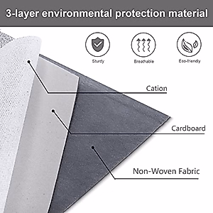 jeadwwr Large Foldable Storage Bins with Lids for Organizing, Fabric Storage Boxes with Lids for Shelves, 2-Pack Clothes Baskets with Cotton Rope Handles Zip Closet Bins (Ash Grey, 17.7x13.8x9.8in)