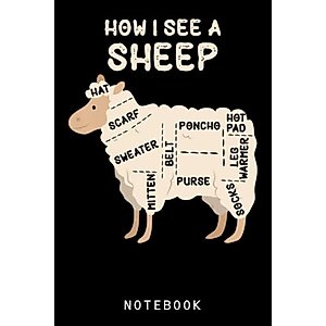 How I See A Sheep Funny Sheep Lover Yarn Wool Knitting Gift Journal Notebook: Cute Sheep-Themed, Sheep Lover Notebook Gift, sheep gifts for women, sheep gifts for kids, sheep birthday gift