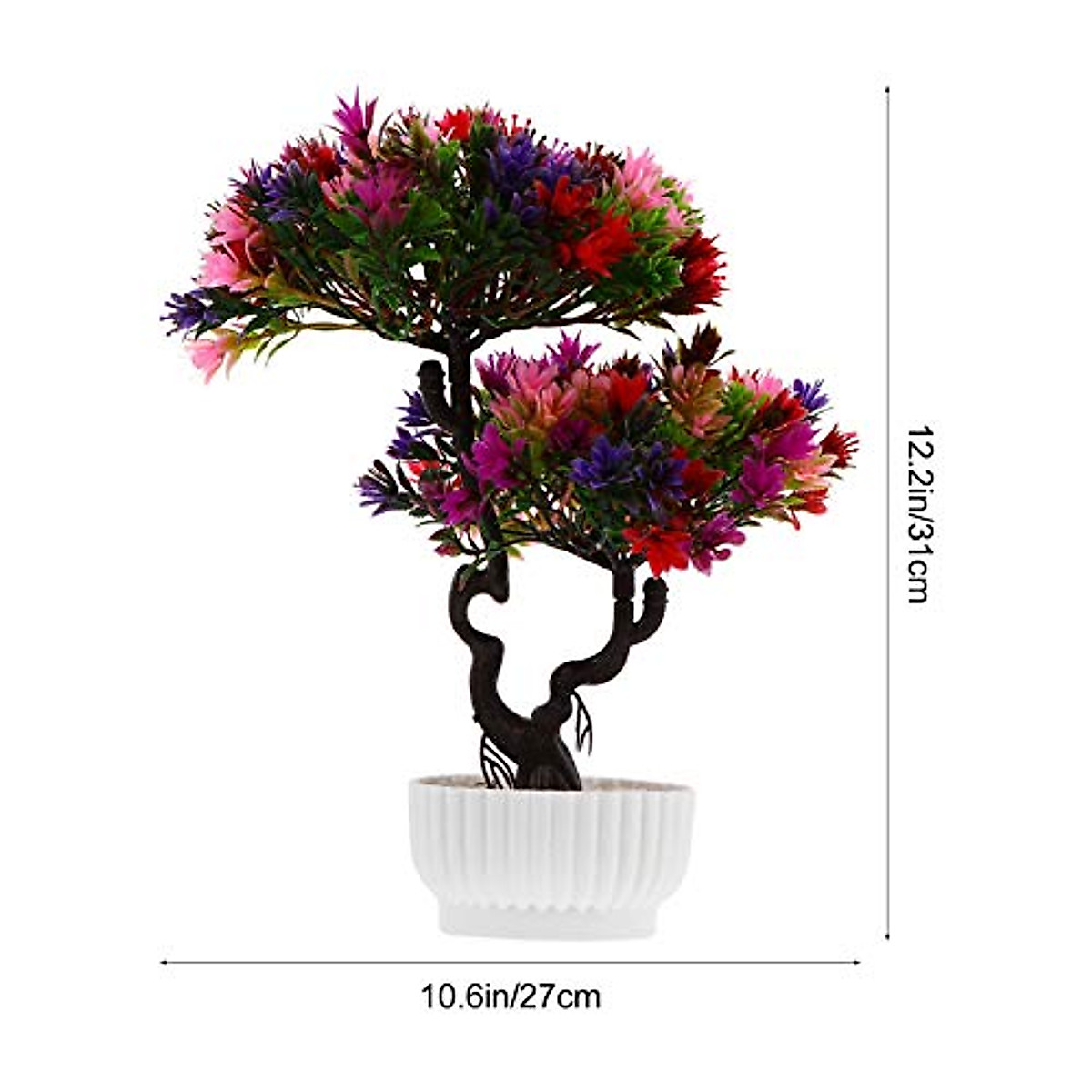 Happyyami Artificial Plants Indoor Artificial Bonsai Tree Fake Bonsai Juniper Tree Faux Potted Plant Bonsai Pine Tree Simulation Bonsai Plants for Greenery Office Home Decor Small Artificial Plants