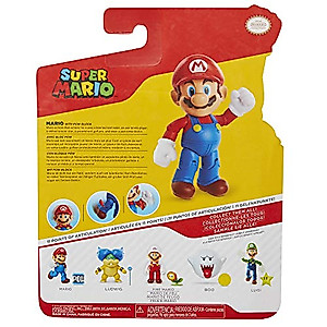 Super Mario Collectible Mario 4" Poseable Articulated Action Figure with POW Accessory