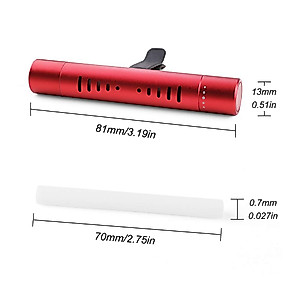 2 Packs Custom Car Air Freshener Diffuser Vent Clips for Car Decoration Accessories with 12 Refill Sticks for Car, Office, Kitchen, Bathroom, Pet Houses-Red and Black