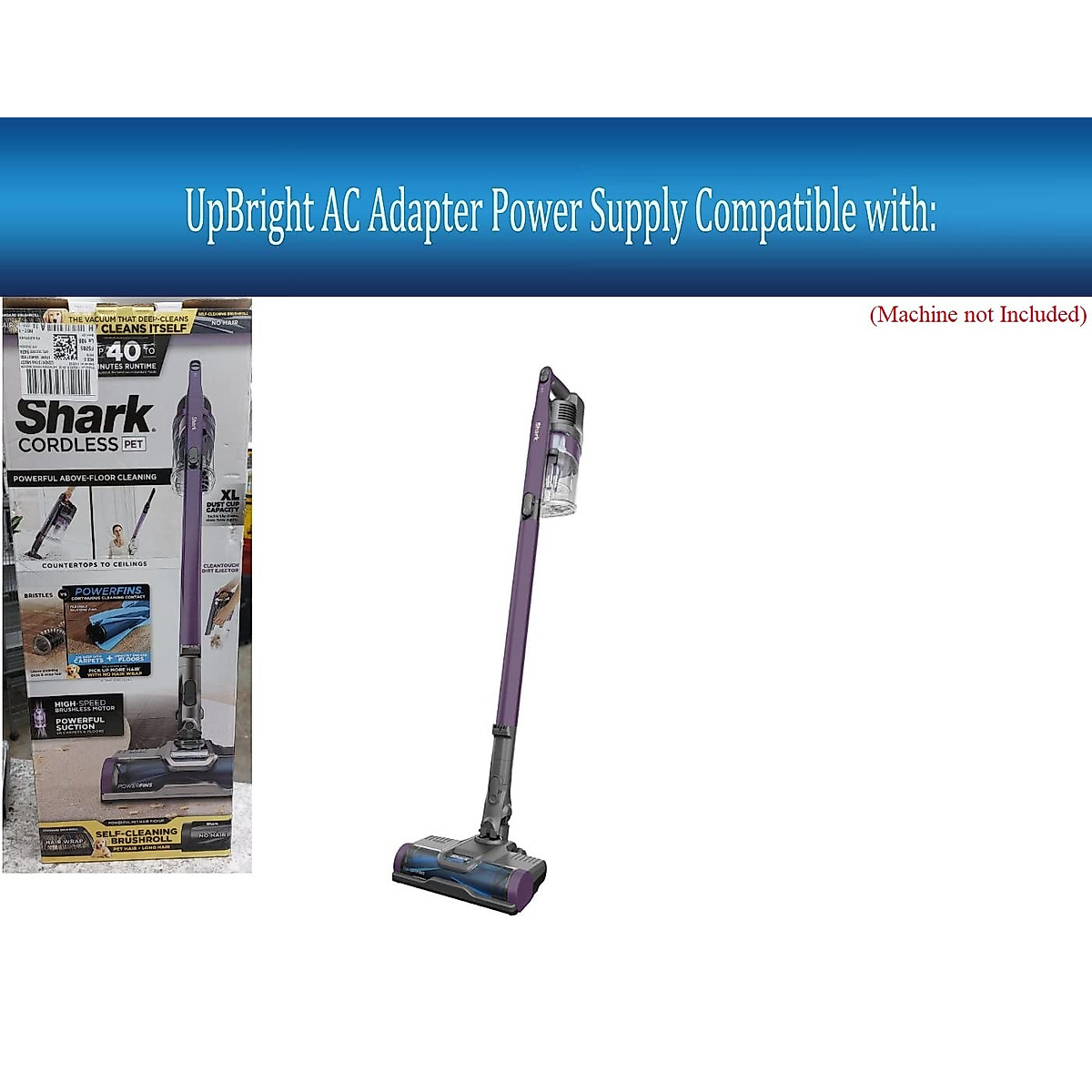 Genuine OEM Shark 24.8V 0.8A AC/DC Adapter DK33-248080H-U For WZ240 26 WZ24026 WZ 240 IX140 XFBT620 21.6V Liion Battery Rocket Pro Cordless Pet Stick Vacuum Cleaner Vac 800mA Power Supply Cord Charger