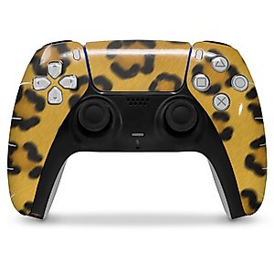 WraptorSkinz Skin Wrap compatible with Sony PS5 DualSense Controller Leopard Skin (CONTROLLER NOT INCLUDED)