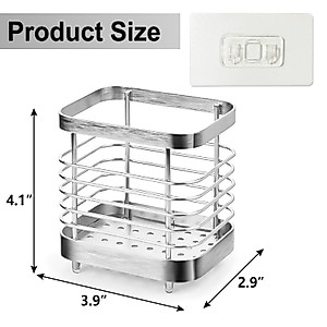 IWNTWY Utensil Holder, Stainless Steel Utensil Drying Rack with Detachable Base, Dish Drainer for Kitchen Counter, Silverware Cutlery Flatware Holder Forks, Knives, Spoons, Chopsticks Organizer