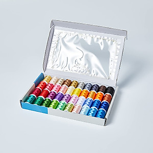 40 Brother Colors Polyester Embroidery Machine Thread Kit 200M (210Y) Each Spool for Brother Babylock Janome Singer Pfaff Husqvarna Bernina Embroidery and Sewing Machines…