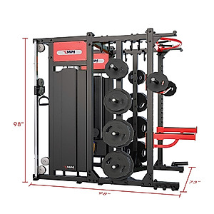 MiM USA Commercial All-in-One Gym Machine 440 Lb Weight Stack Bench and Attachment
