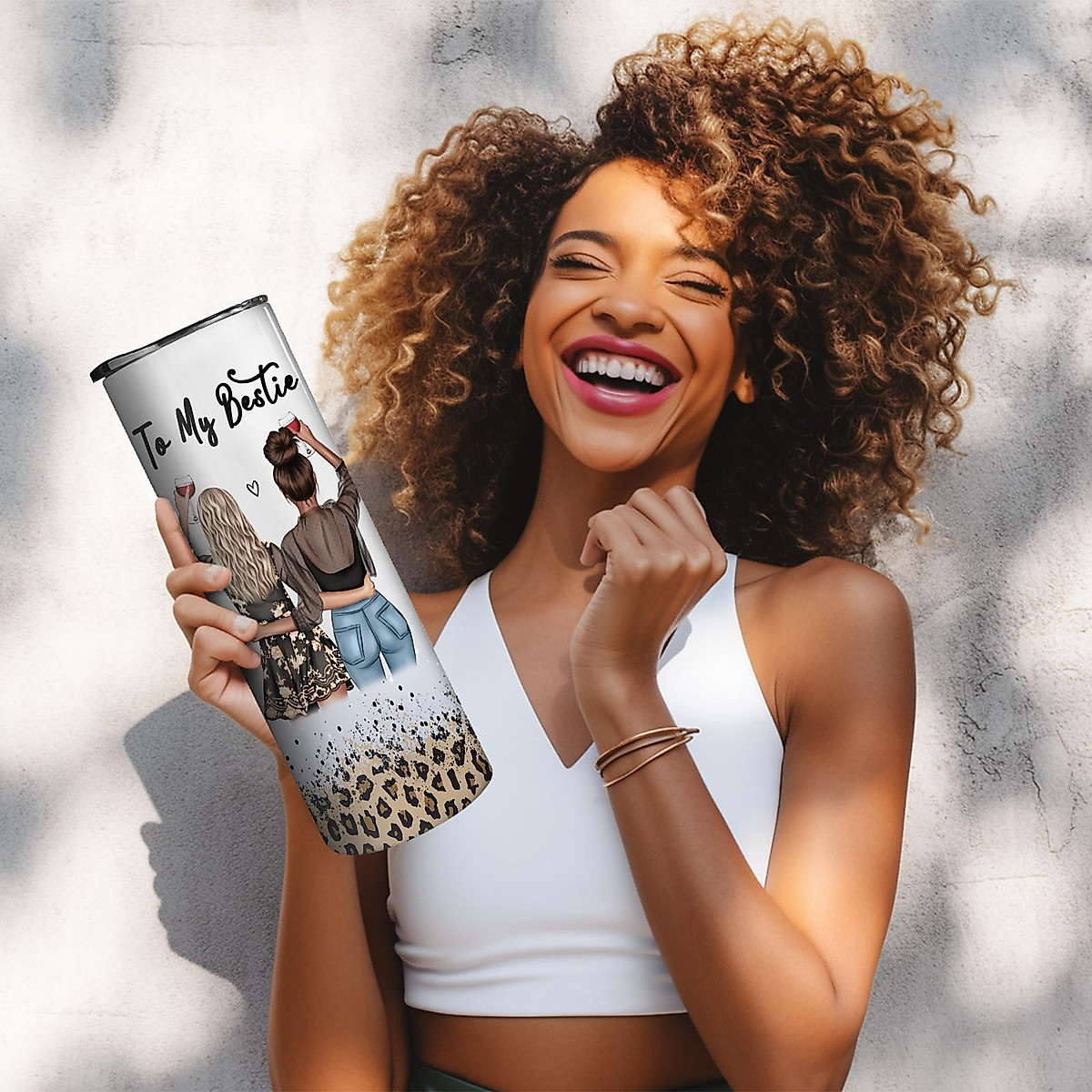 thmasamwr Best Friend Skinny Tumbler With Straw and Lid, Stainless Steel 20oz Insulated Besties Coffee Travel Mug, BFF Gifts Cups for Women and Girls