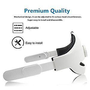 Syolin Q2 Adjustable Head Strap for Oculus Quest 2, All-in-one Vr Headset Adjustable Lightweight Ergonomic Comfortable Head Strap Reduce Head Pressure Comfortable Touch.