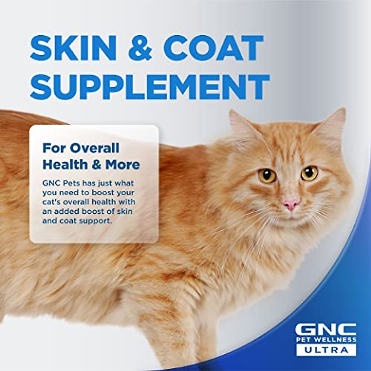 GNC Pets Ultra Skin & Coat Soft Chews, Cats, Chicken Flavor. 60-ct in an 8-oz Canister | Skin and Coat Supplements for Cats in Chewable Chicken Flavor