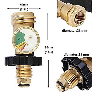 LONGADS Propane Tank Adapter Converts POL LP Tank Service Valve to QCC1/Type1 with Propane,Adapter with Propane Tank Gauge Propane Tank Adapter Old to New Connection Type for Propane Tank Equipment