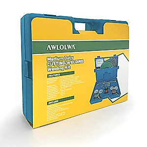 AWLOLWA Oxygen Acetylene Torch kit Medium Duty Cutting Torch and Welding Kit Grey