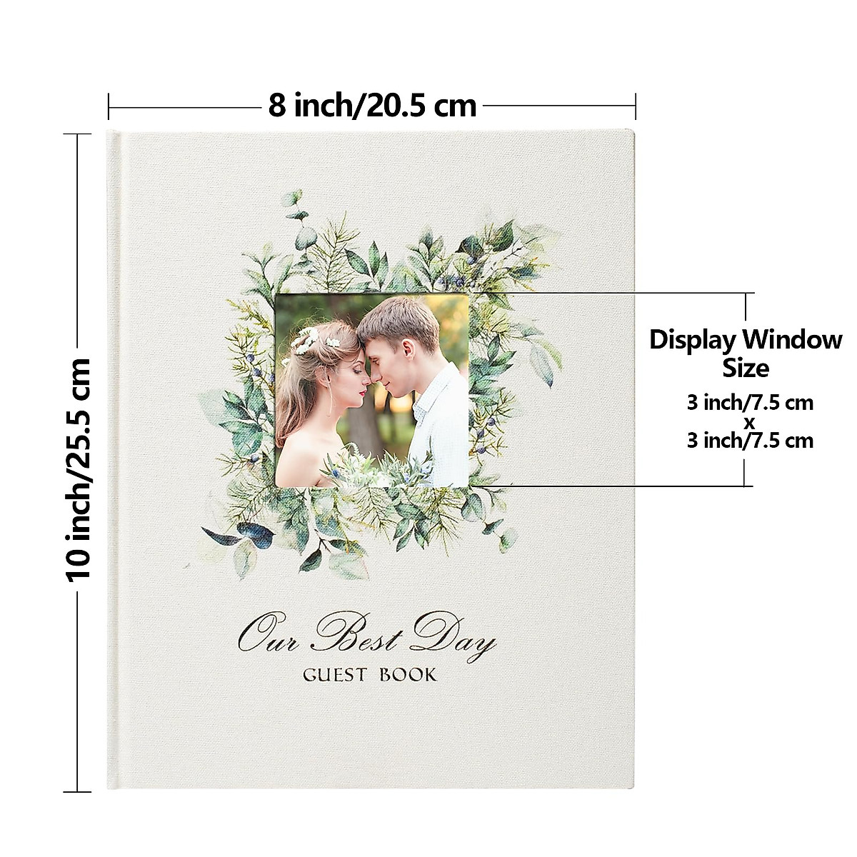 Vienrose Wedding Guest Book Polaroid Guest Book Photo GuestBook Sign in book Personalized Linen Cover 120 Pages Hardcover with Lined, Alternative Baby Shower, Party, Birthday (10" x 8" Traditional)