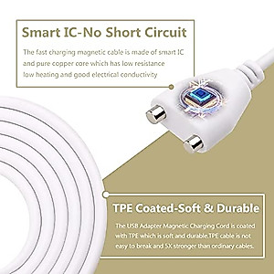 Kuzgokit Magnetic USB DC Charger Cable Replacement Charging Cord(10mm/0.39in) Wand Massagers Magnetic Charger Cable