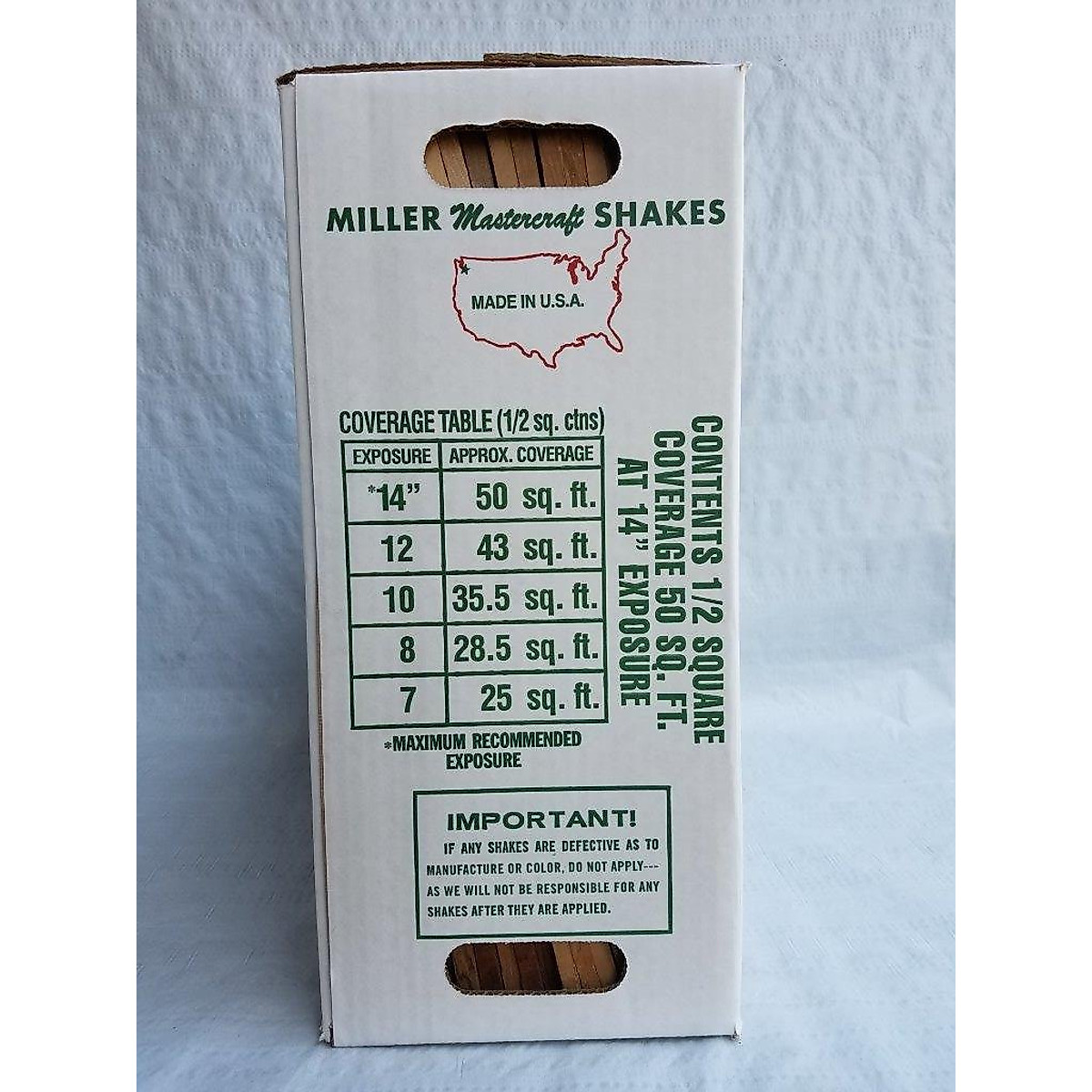 Miller Shingle 18 Inch Rebutted and Rejointed (R&R) Sanded Cedar Sidewall Shingles 1/2 Square Carton