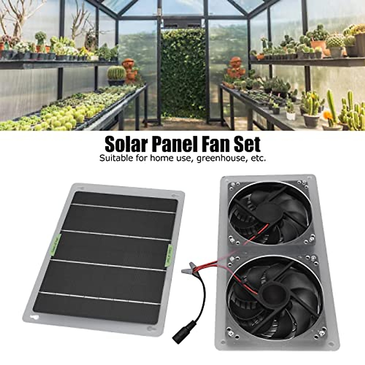 Arsor Solar Panel Fan Kit, 100W 12V Solar Panel Exhaust Fan Max 3000 RPM Waterproof Dual Fan Portable Ventilator Exhaust Fan for Chicken Coops/Sheds/Greenhouses/Window Exhaust/Pet Houses