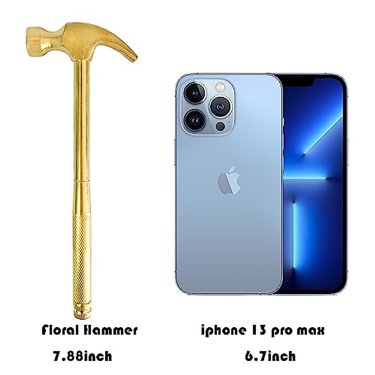 Metal Hammer & Screwdriver 6 in 1 Small Hammer, Multitool Camping Hammer Set with Slotted/Flat Head Phillips Screwdriver Hammers Hand Tools Multitool Hammer Best Gift for Sweetheart(Gold)