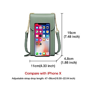 iFOXER Mini Crossbody Bags for Women, Genuine Leather Phone Purses with Credit Card Slots Ladies Small Shoulder Bags with Zip Around