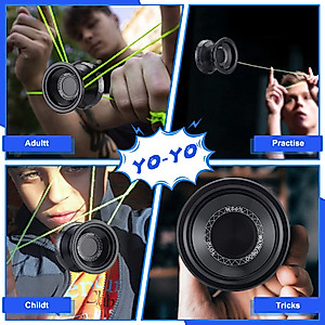 WATIEOBOO Yoyo Professional Unresponsive Metal Yoyo for Kids Beginners Intermediate Advanced Masonry Faceted Metal YOYO Precision Eight-Bead Yoyo Bearings-ModelWS-01L