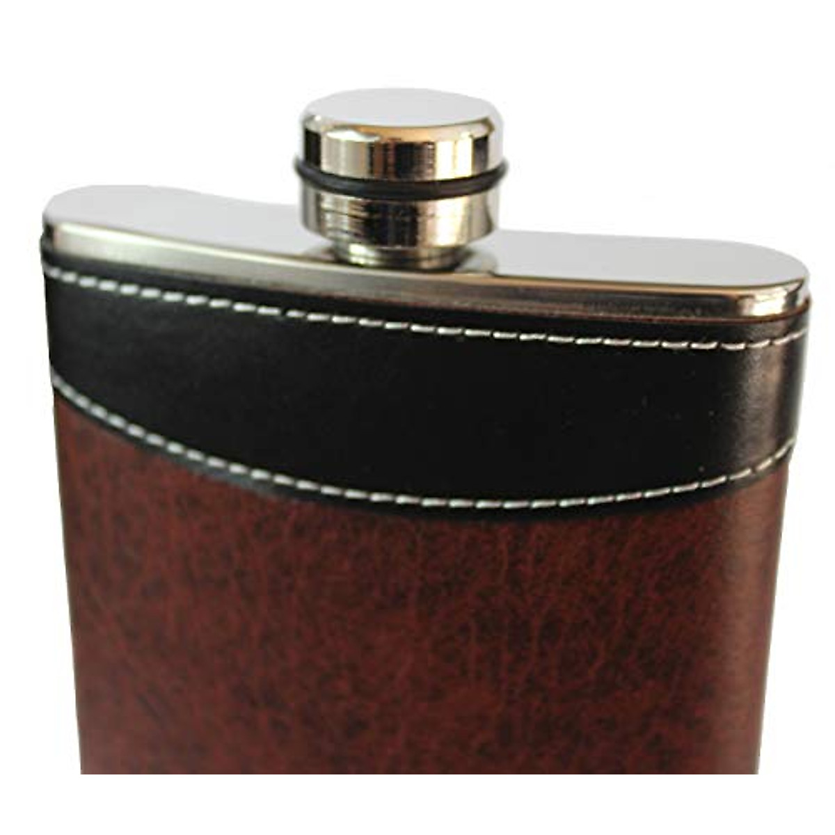 Primo Liquor Flasks Mens 8oz Stainless Steel Hip Flask for Liquor, Brown and Black