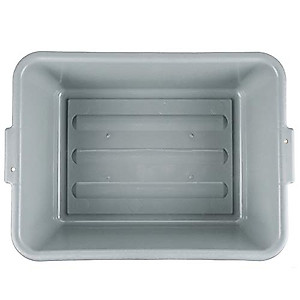 Thaweesuk Shop New 12 Pack 20" x 15" x 7" Gray Polypropylene Plastic Bus Dish Restaurant Tub w/Lid of Set