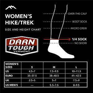 Darn Tough Women's Light Hiker 1/4 Lightweight with Cushion (Style 1987) - Cosmic Purple, Medium