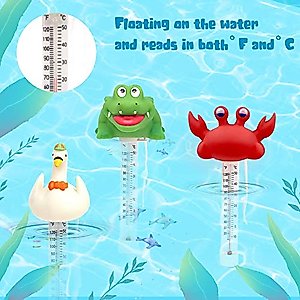 XY-WQ Floating Pool Thermometer, Large Size Easy Read for Water Temperature with String for Outdoor and Indoor Swimming Pools and Spas (Crab)