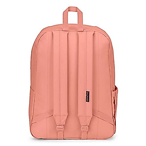 JanSport Superbreak Plus FX Backpack - Work, Travel, or Laptop Bookbag with Water Bottle Pocket, Happy And Sad Pink
