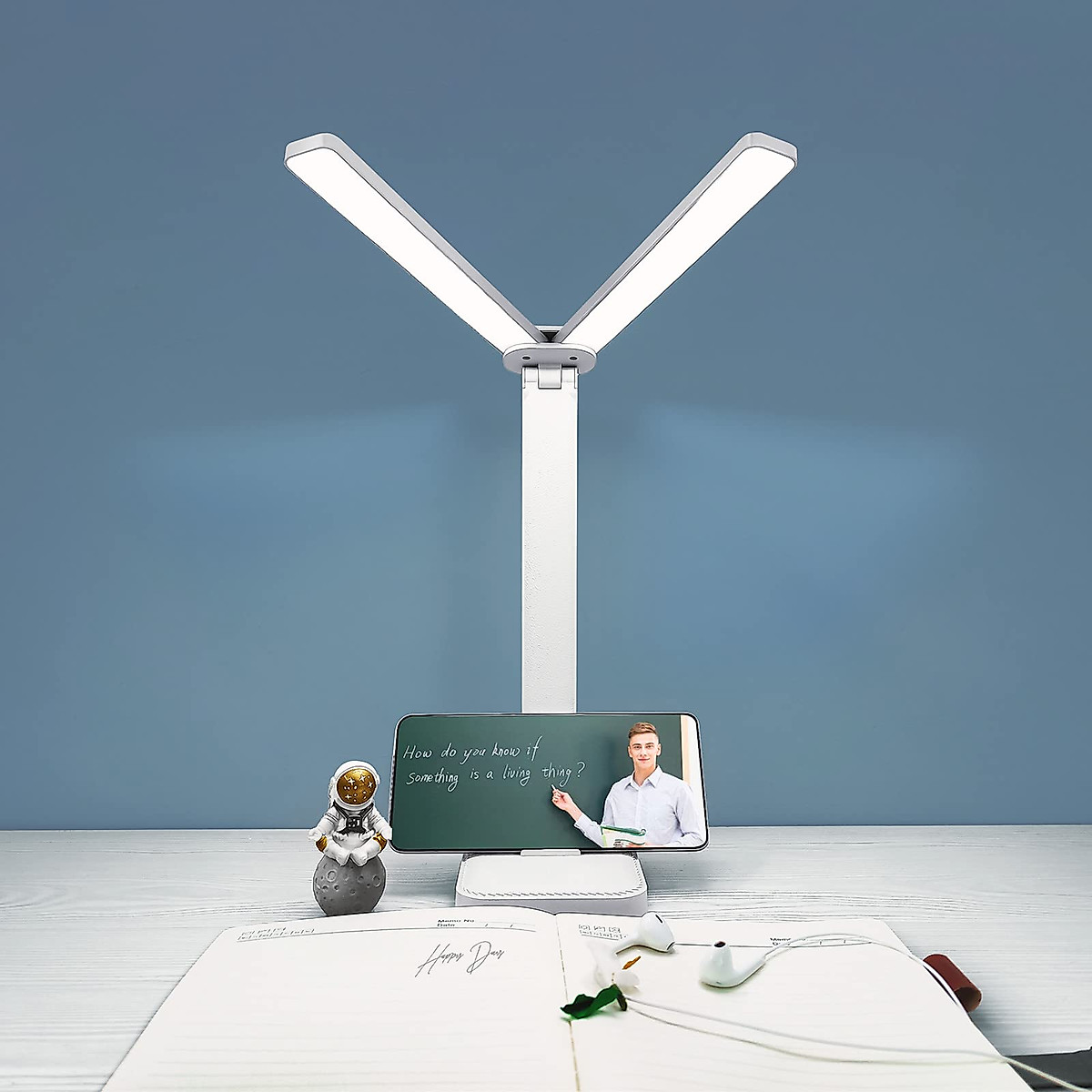 LuxLumin Pink Desk Lamp for Home Office,Portable Cute Small Desk Lamp with 3 Lighting Modes, Battery Operated Rechargeable Desk Light for Kids, Reading,Studying,Dormitory, Pink