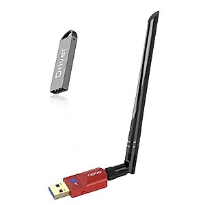 USB WiFi Wireless Adapter for PC 1200Mbps QGOO USB 3.0 Network WiFi Dongle 802.11 ac with Dual Band 5dBi High Gain Antenna for Desktop Windows 11/10/8.1/8/7(Crimson Red)