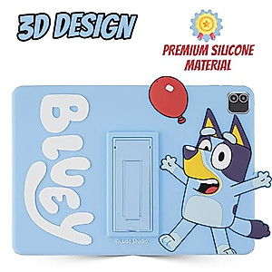 Bluey Kids Case for iPad, 9th Generation iPad Case, iPad 8th Generation Case, iPad 7th Generation Case for Kids, iPad 10.2 Case 2021/2020/2019, Tablet Cover with Stand, Shockproof Silicone Protector