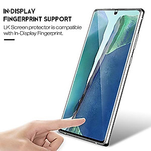 4 Pack LK 2 Pack Screen Protector + 2 Pack Camera Lens Protector Compatible for Samsung Galaxy Note 20, Positioning Tool, in-Display Fingerprint Support, HD Ultra-Thin