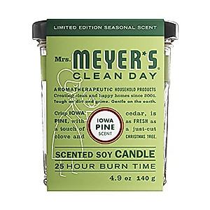 Mrs. Meyer's Clean Day Soy Candle Iowa Pine, 4.9 OZ (Pack of 1)