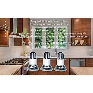 LSE Lighting Pack of 3, E27 50W Bulbs for Zephyr Milano Europa Hoods 75mm