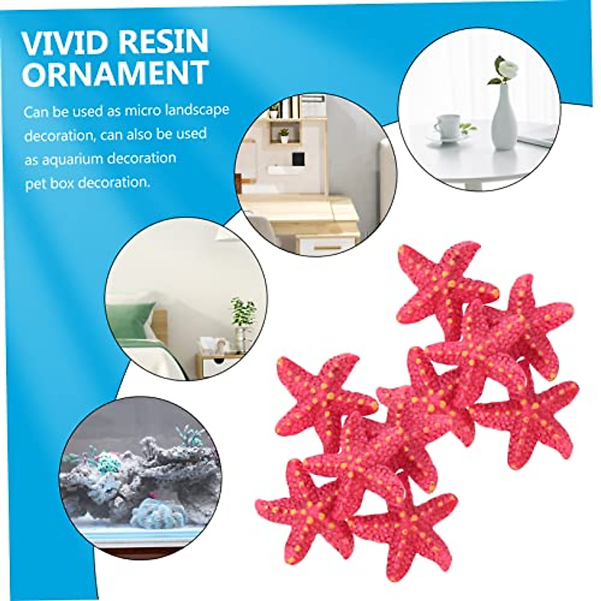 Garneck 10pcs Aquarium Pet Ornament Fish Tank Ornament Bonsai Ocean Animal Wedding Table Decor Mini Sea Stars Crafts Dining Table Decor Miniature Sea Stars Decoration Resin Statuette Beach